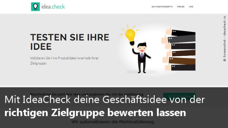 Mit IdeaCheck deine Geschäftsidee von der richtigen Zielgruppe bewerten ...